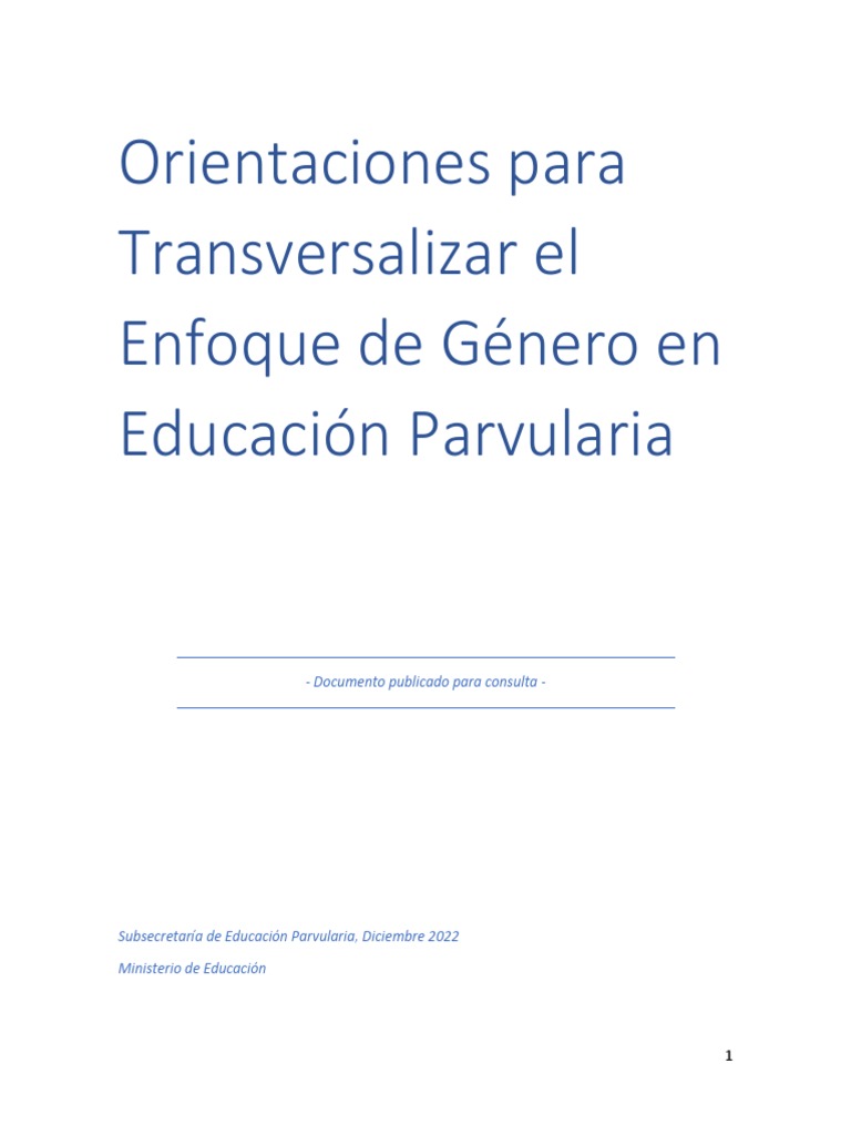 Enfoque Genero EP - para Comité Editor 1 | PDF | Interseccionalidad | Educación de la primera ...