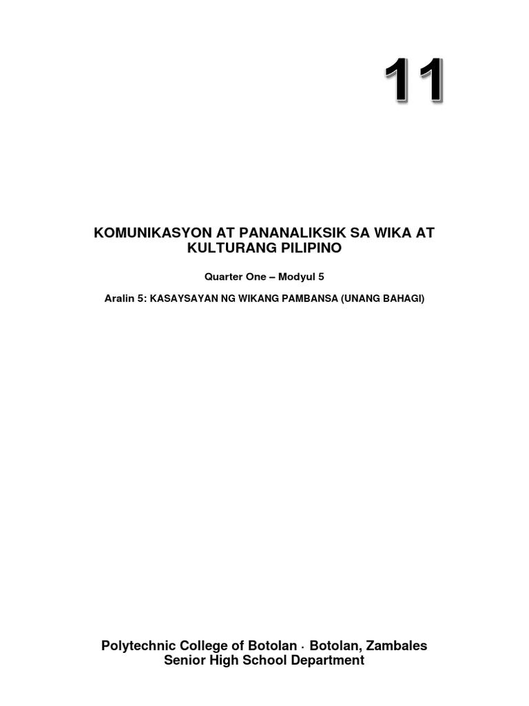 Komunikasyon at Pananaliksik Module 5 | PDF