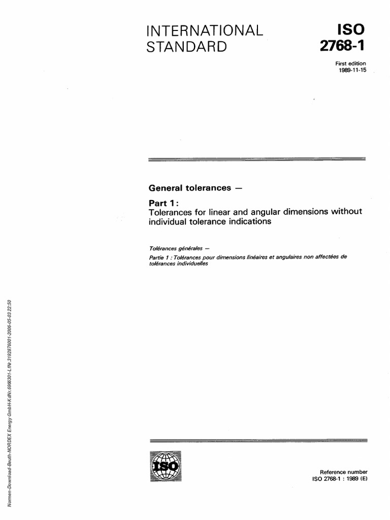 Iso 2768-1 1989-11 | PDF