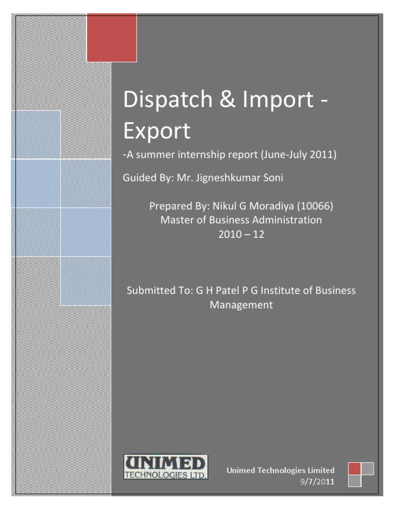 Dispatch and Import - Export | PDF