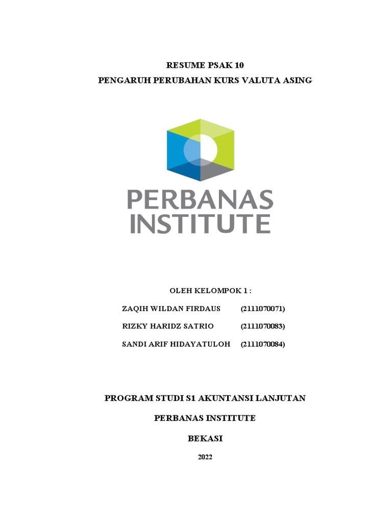 Pengaruh Kurs Valuta Asing dalam PSAK 10 | PDF