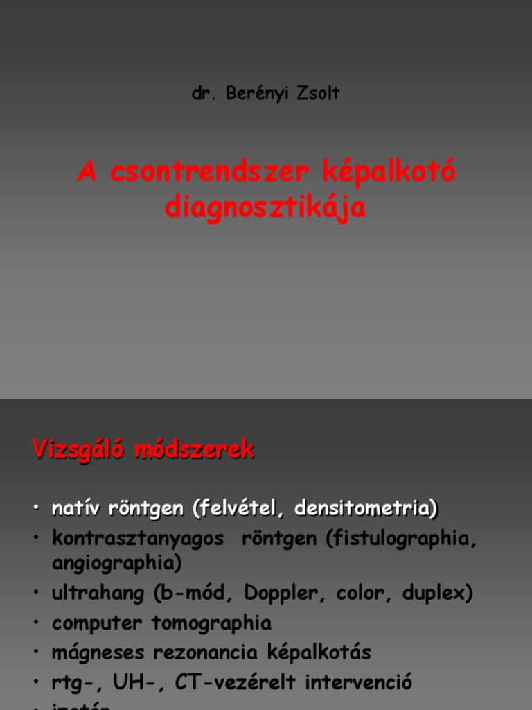 A Csontrendszer Képalkotó Diagnosztikája | PDF