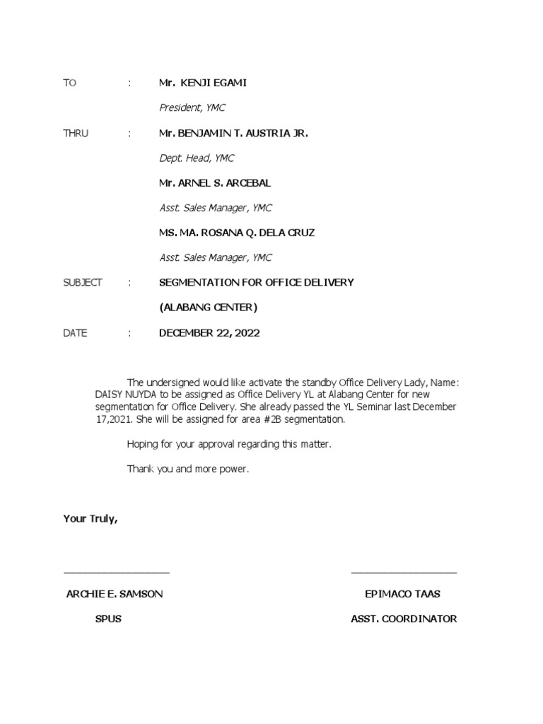 Activation Letter | PDF