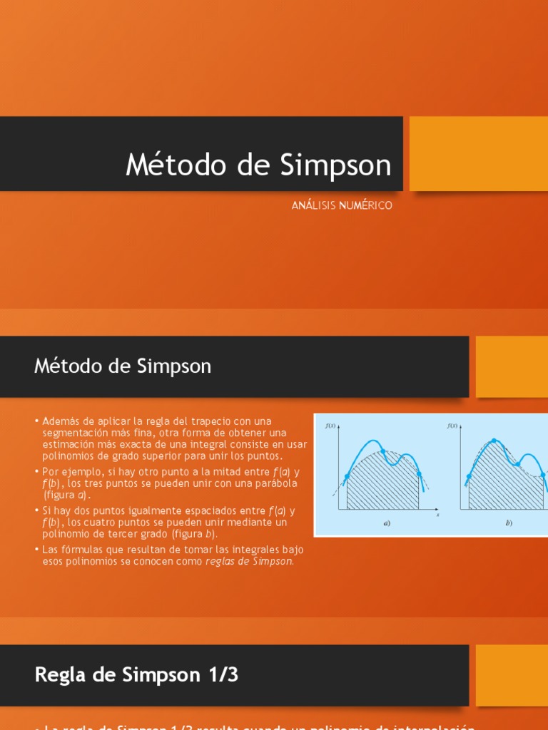 Método de Simpson | Descargar gratis PDF | Ecuaciones | Integral