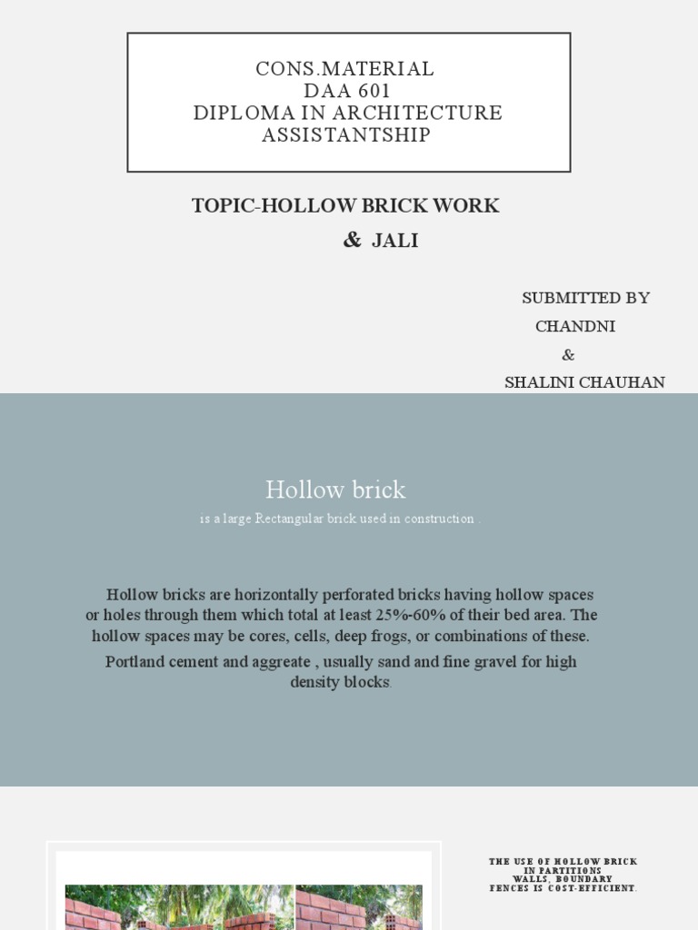 Hollow Brick and Jali Construction Guide | PDF | Brick | Concrete