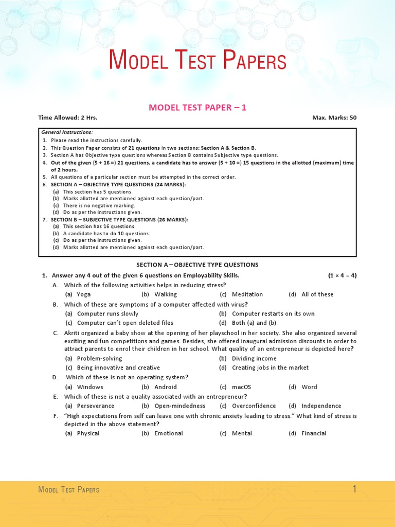 AI Model Test Papers 1 & 2 (2023) | PDF