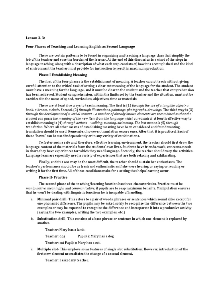 Phases of Teaching English As A Second Language and The Current Trends ...