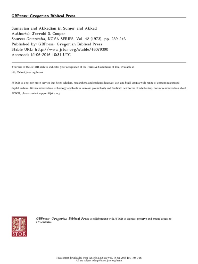 Sumerian and Akkadian in Sumer and Akkad | PDF | Sumer | Mesopotamia