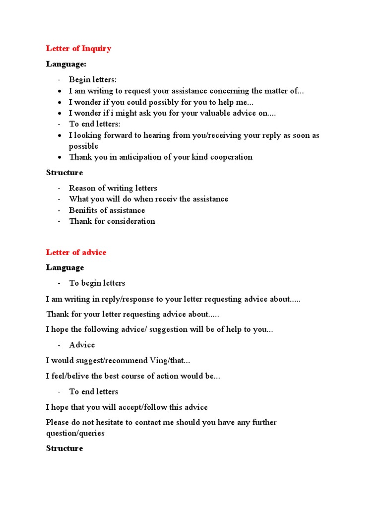 Letter Writing Revision | PDF