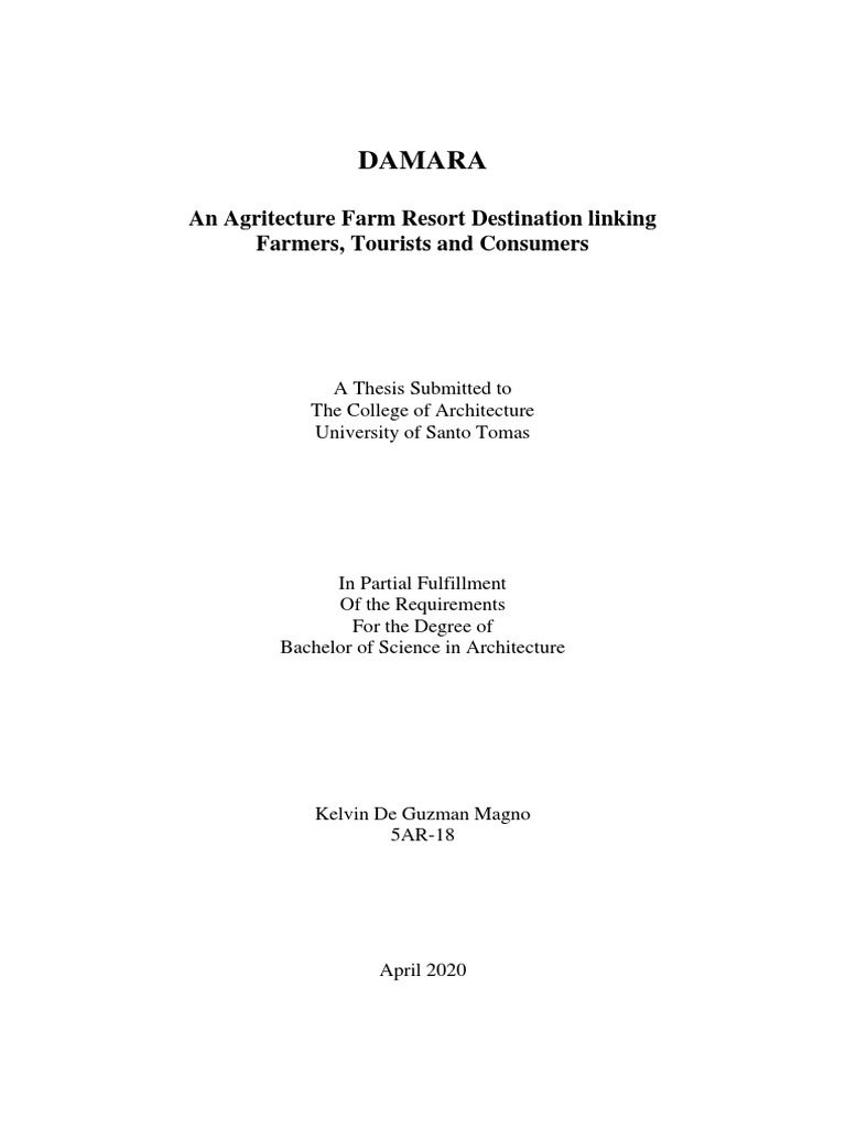 DAMARA: An Agritecture Farm Resort Destination Linking Farmers, Tourists and Consumers | PDF ...