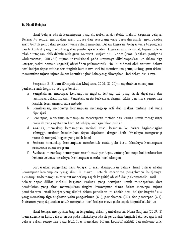 Hasil Belajar | PDF