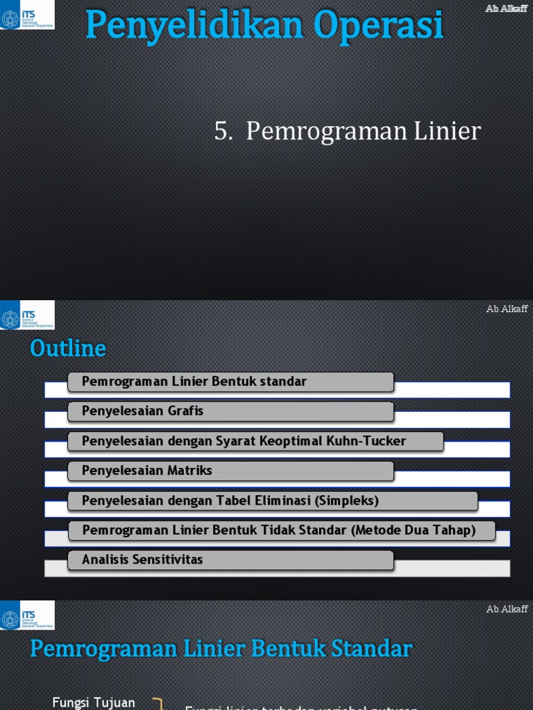 Bab 5 Pemrograman Linier 2-2016 | PDF