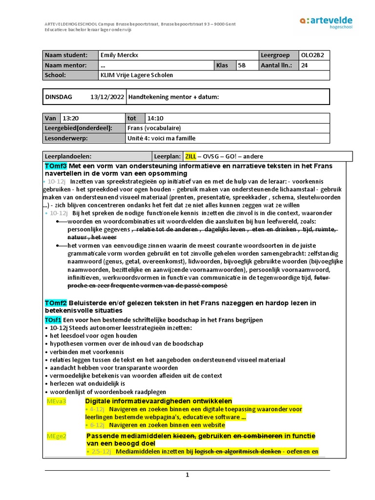 LVB - Frans - Voici Ma Famille | PDF