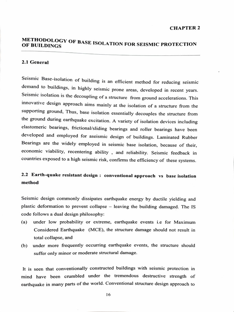 Chapter 2 Methodology of Base Isolation For Seismi Protection of ...