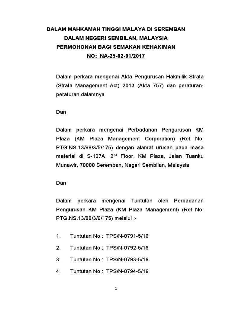 (218-19H) Golden Support SDN BHD v. Tribunal Pengurusan Strata Malaysia ...