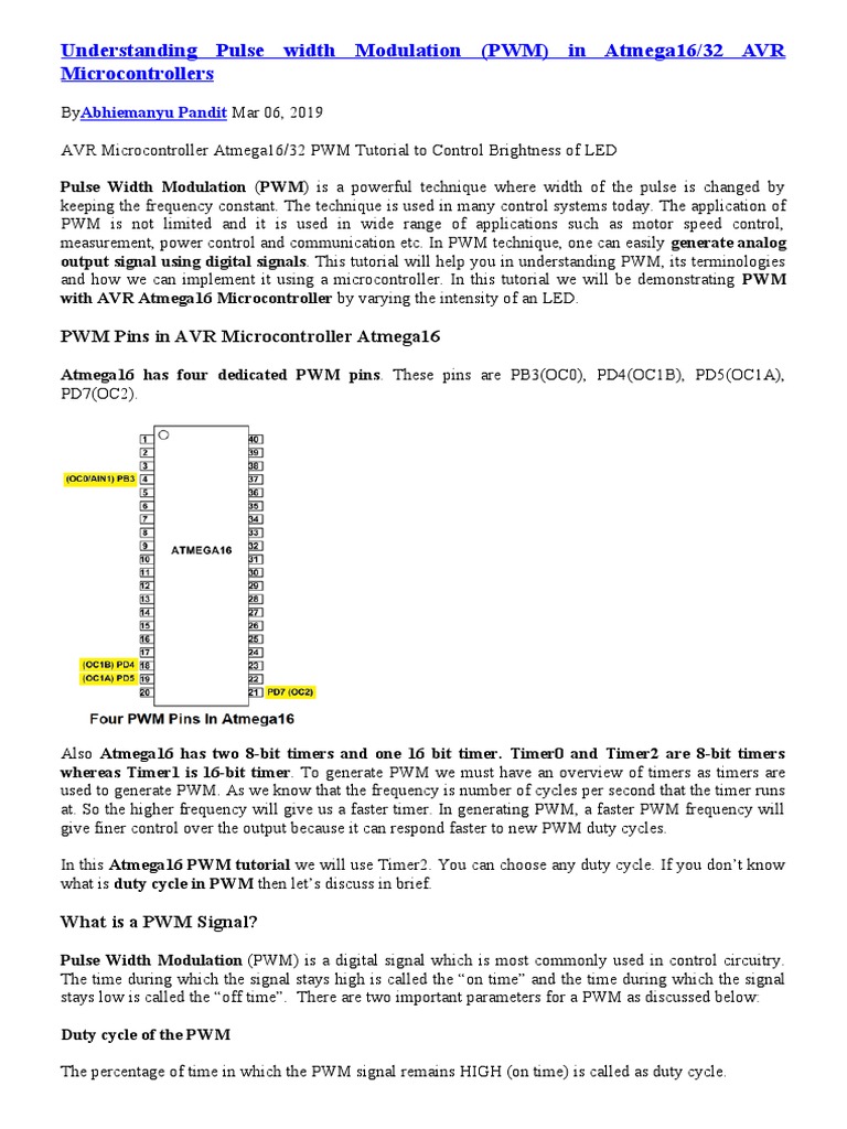 2 Understanding Pulse Width Modulation | PDF