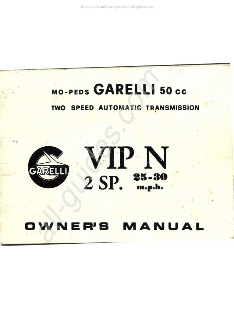 Garelli Vip N Owner S Manual 34 | PDF | Throttle | Carburetor