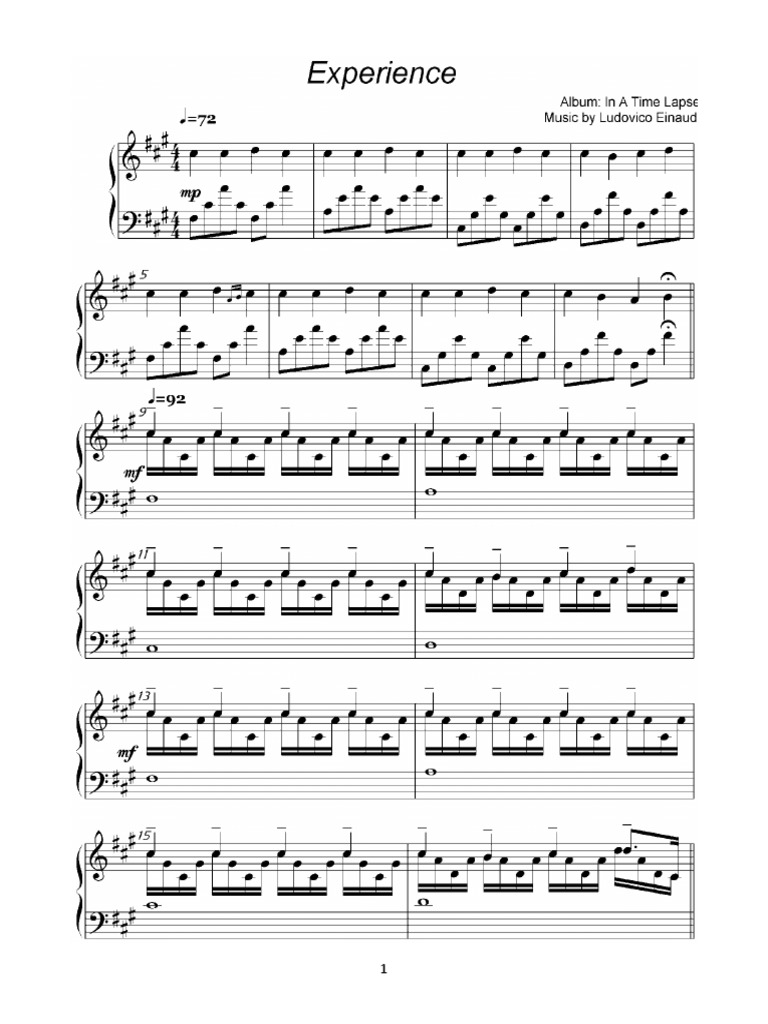 Einaudi - Experience Violin and Piano (Sheet MusicFull Score) | PDF