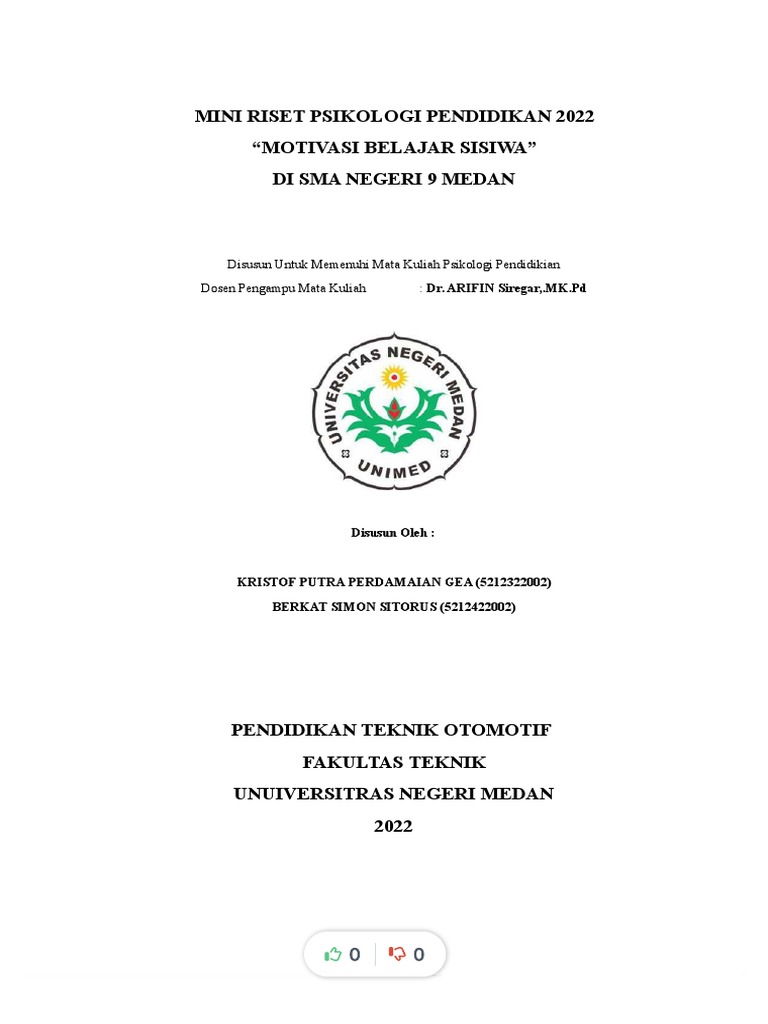 Mini Riset Psikologi Pendidikan 2022 - Compress | PDF