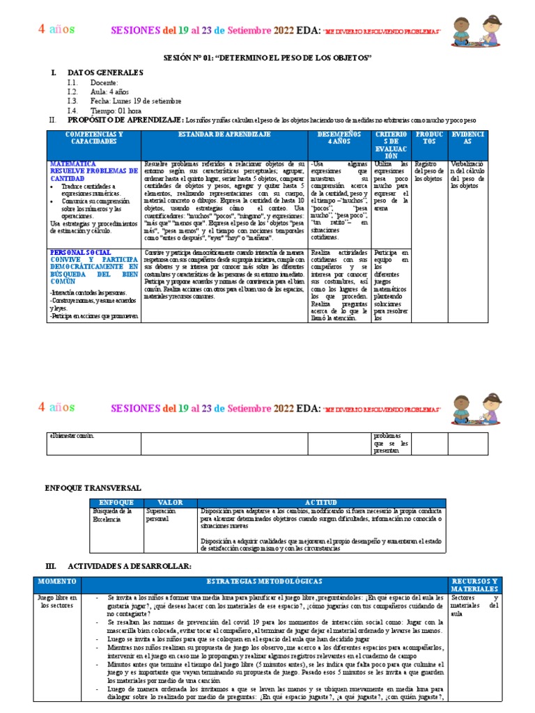 Sesiones 4 Añosme Divierto Resolviendo Problemas | PDF