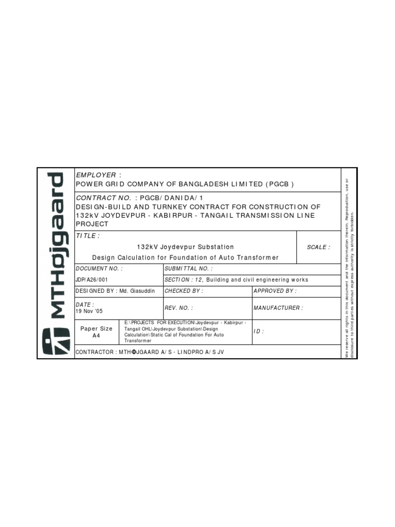 Transformer Foundation Design | Download Free PDF | Bending | Stress ...
