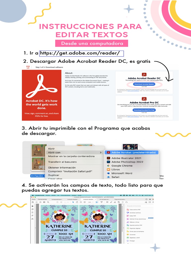 Instrucciones para editar textos | PDF