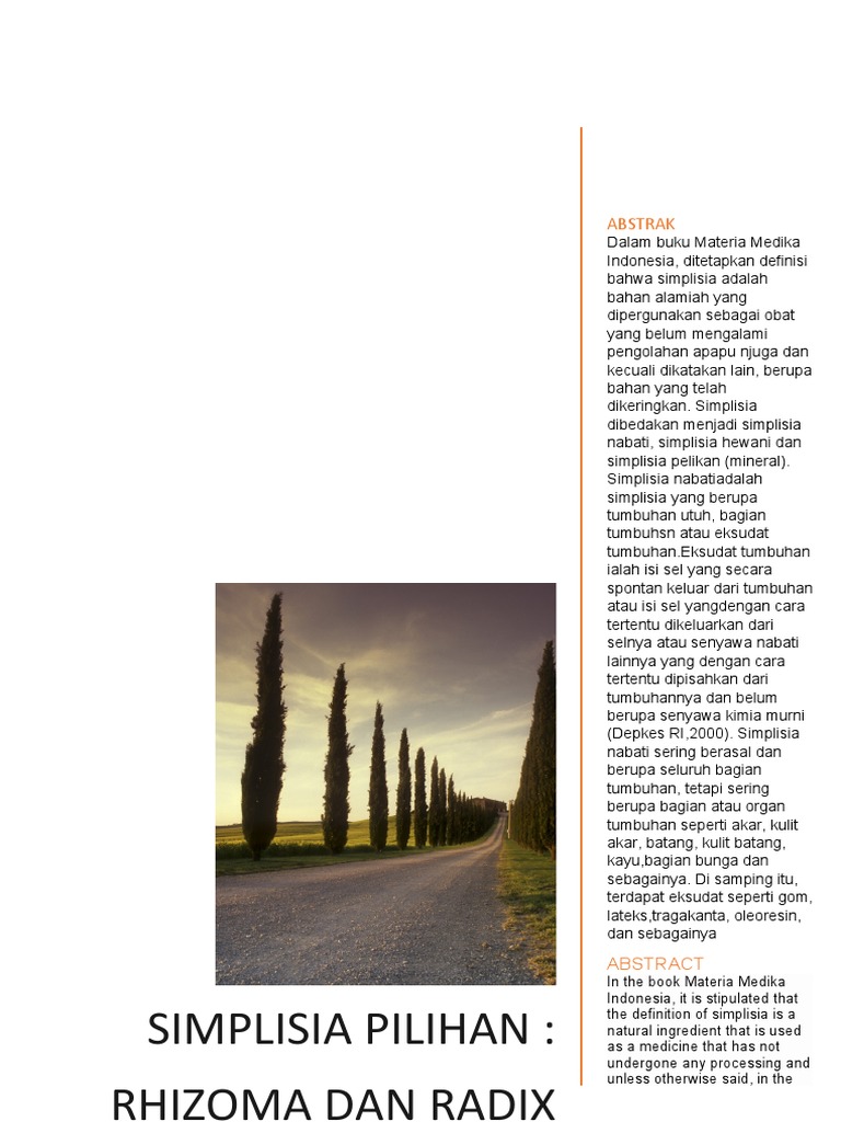 Modul Simplisia Pilihan Rhizoma Dan Radix | PDF