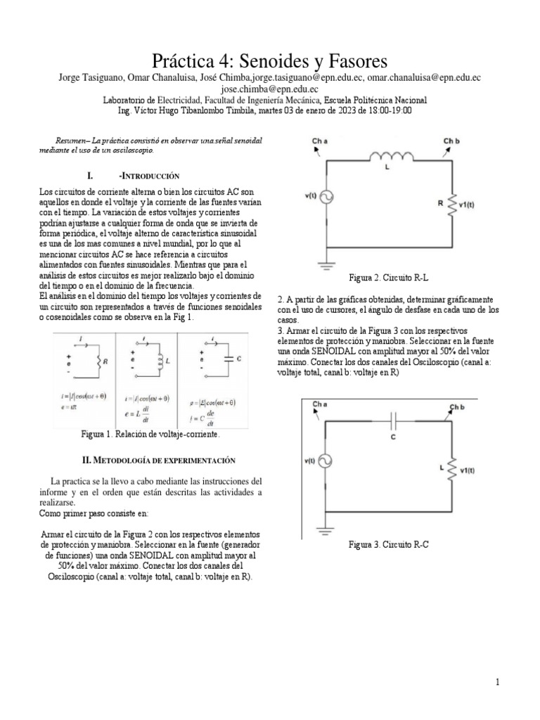 Informe 4 Completo. | PDF | voltaje | Onda sinusoidal