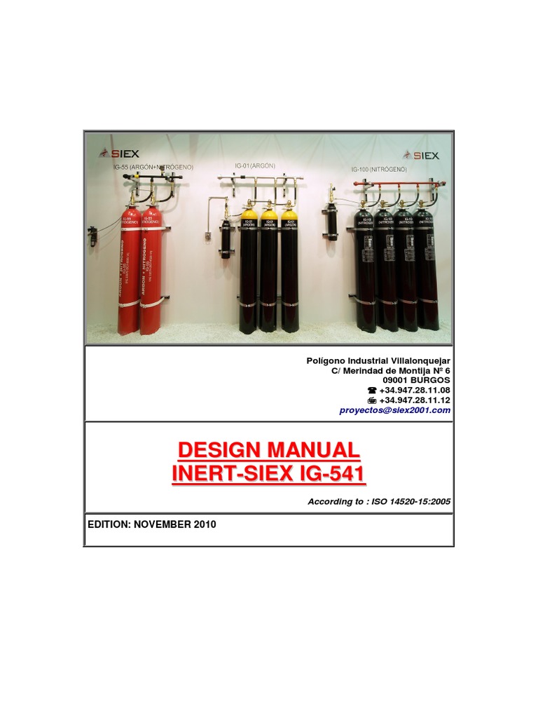 Design Manual for INERT-SIEX IG-541 (Argon 40% + Nitrogen 52% + CO2 8% ...