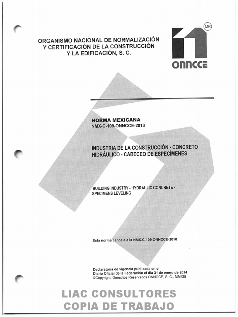 NMX C 109 Onncce 2013 | PDF