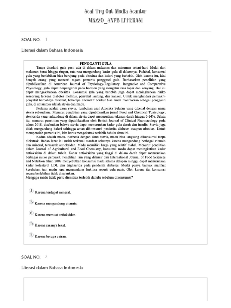 SNBT Literasi MK | PDF