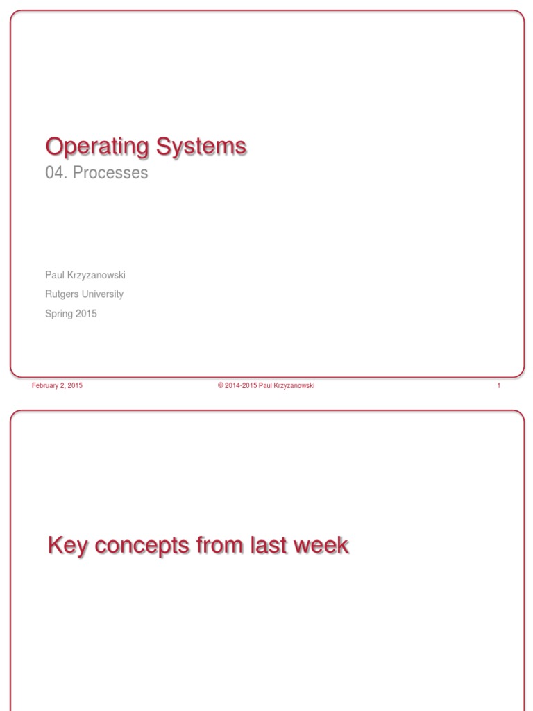 04 Processes Slides | PDF | Process (Computing) | Operating System