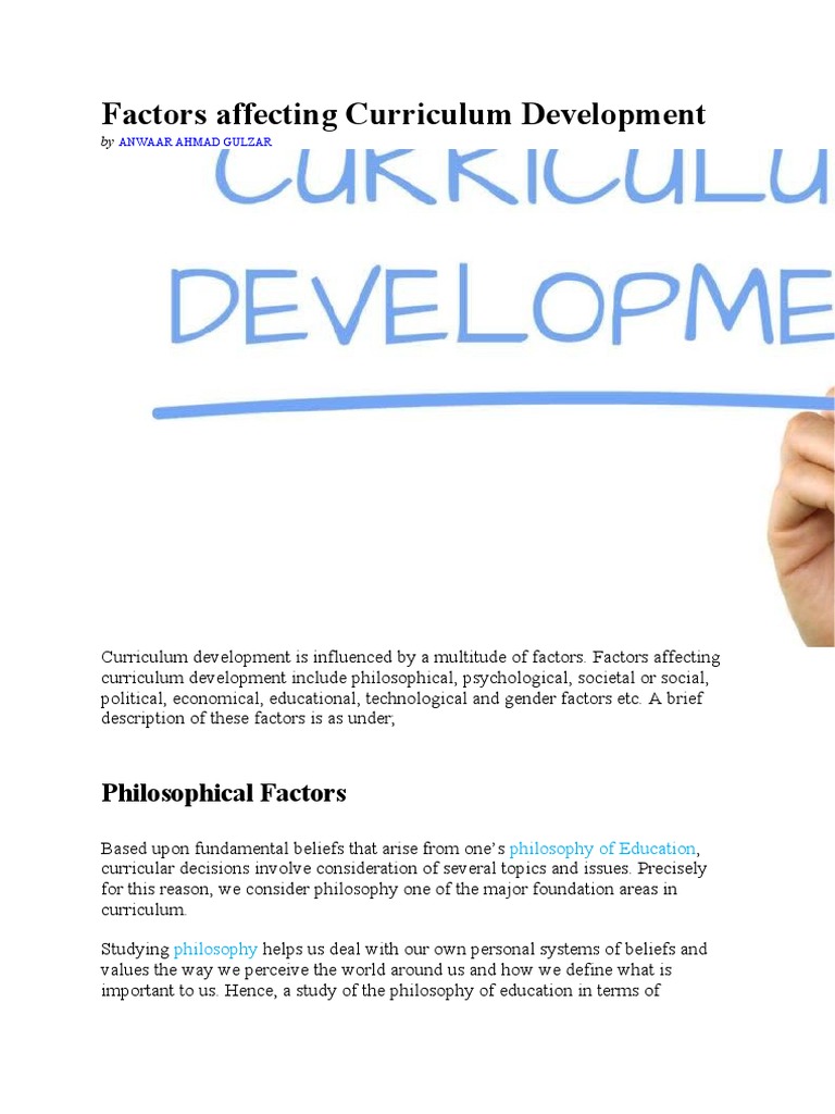 Factors Affecting Curriculum Development | PDF | Curriculum ...