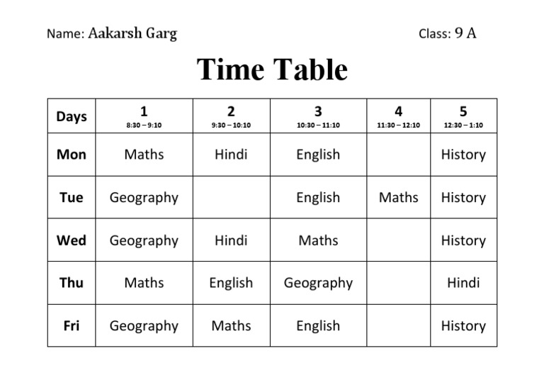 time-table-class-9a2-pdf
