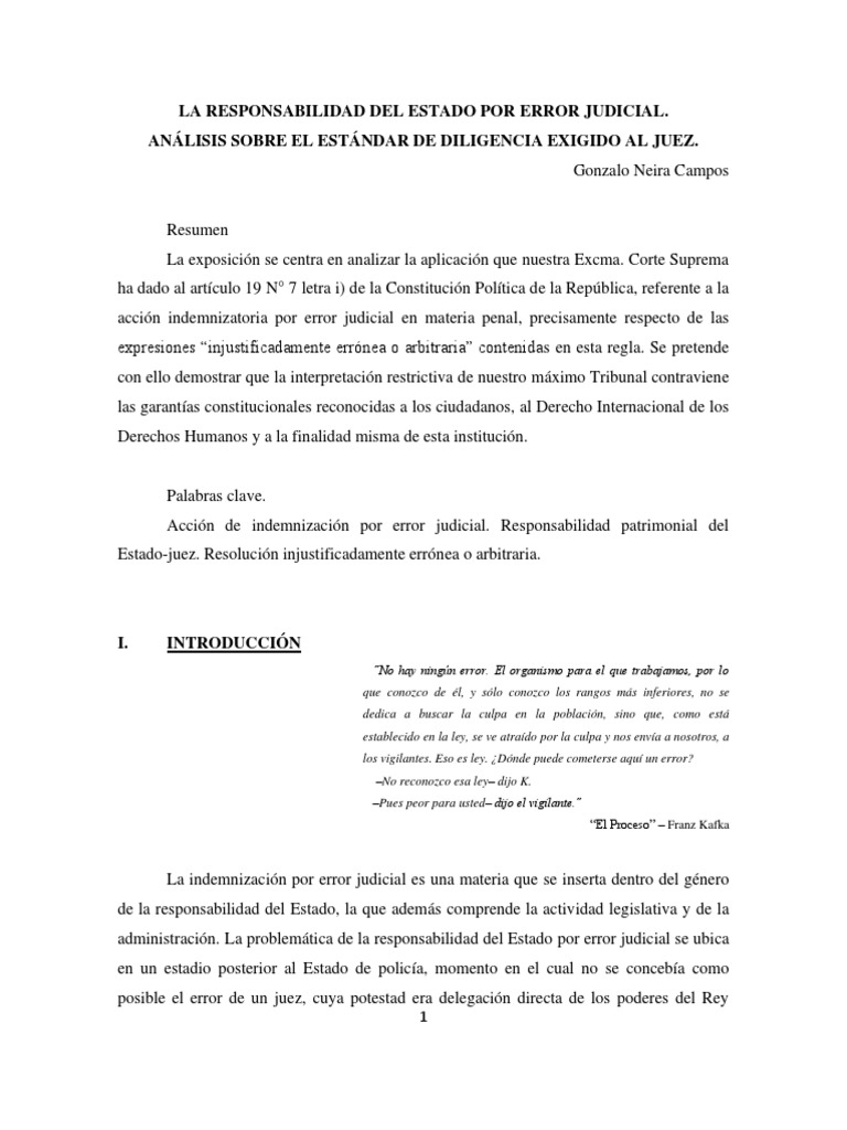 Error Judicial y Est Ndares de Diligencia 1586946552 | PDF | Derecho penal | Caso de ley