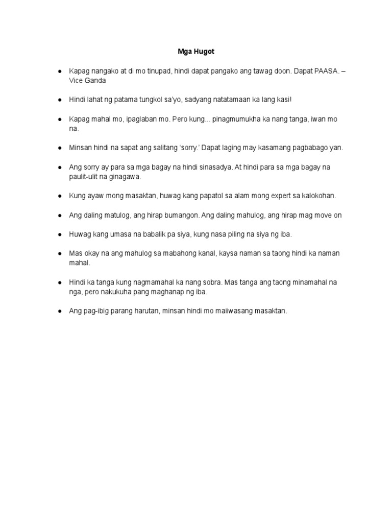 Filipino Hugots | PDF