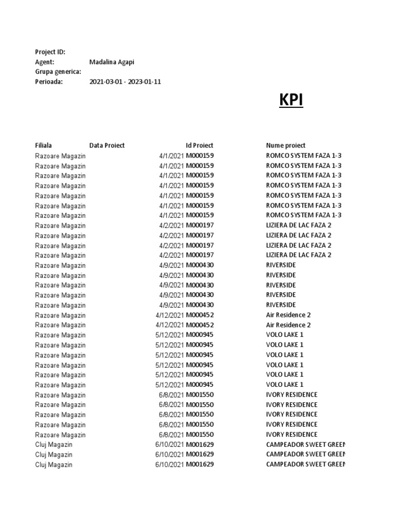Raport KPI | PDF