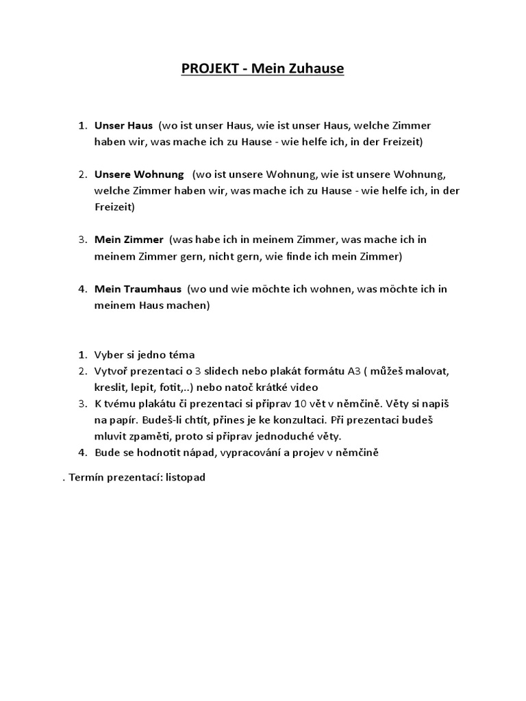 Projekt-Mein Zuhause | PDF