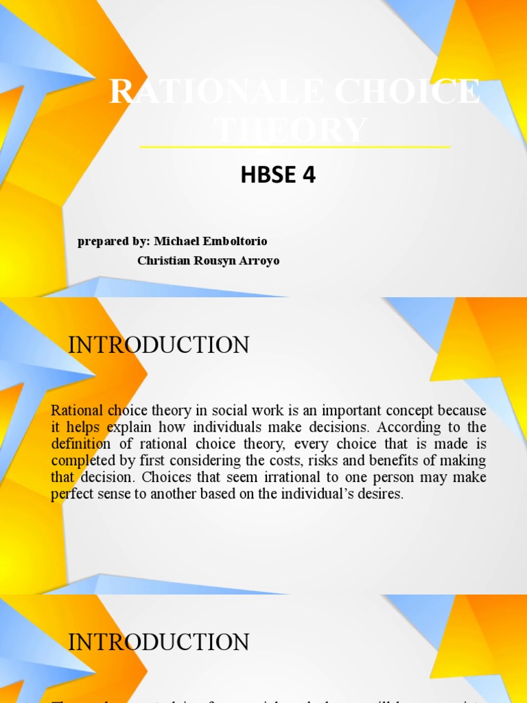 Rationale Choice Theory | PDF | Rationality | Choice