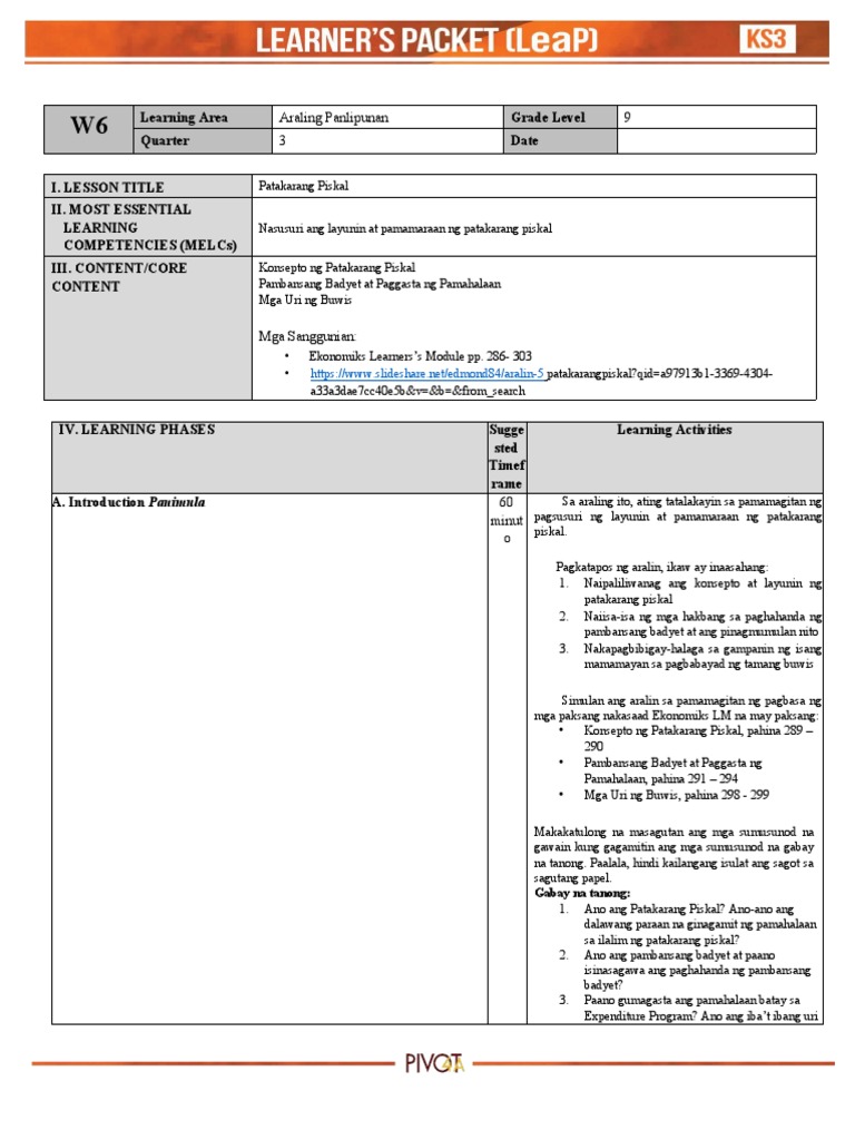 LeaP AP G9 Week 6 Q3 Ok | PDF