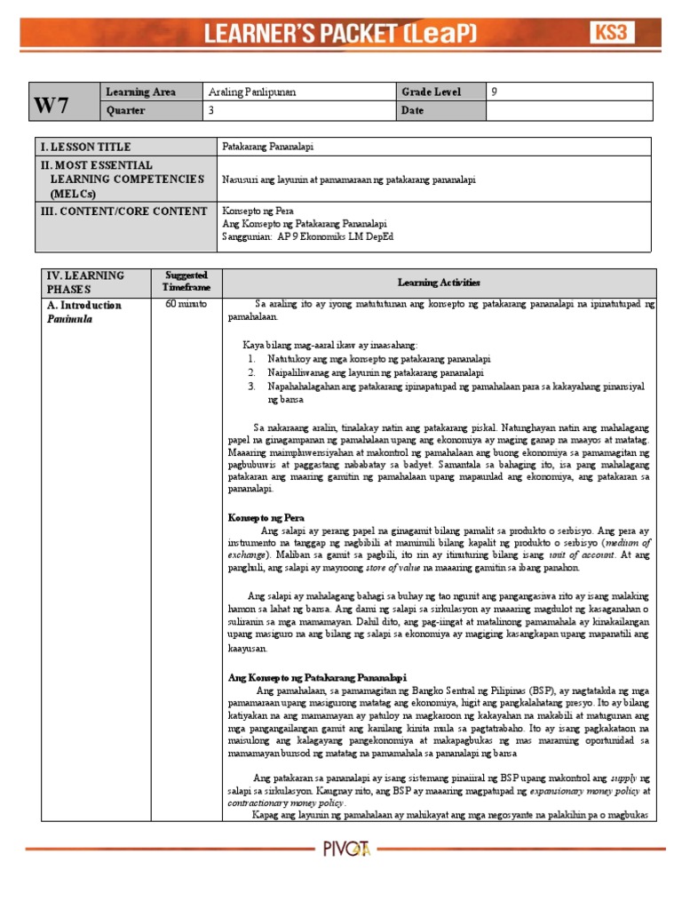 LeaP AP G9 Week 7 Q3 Ok | PDF