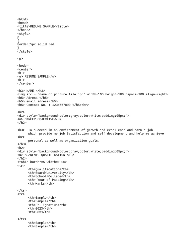 Resume HTML | PDF