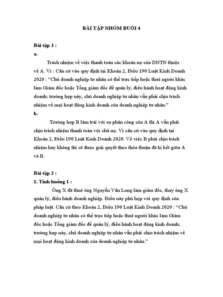 LKD - BÀI TẬP NHÓM BUỔI 4 | PDF