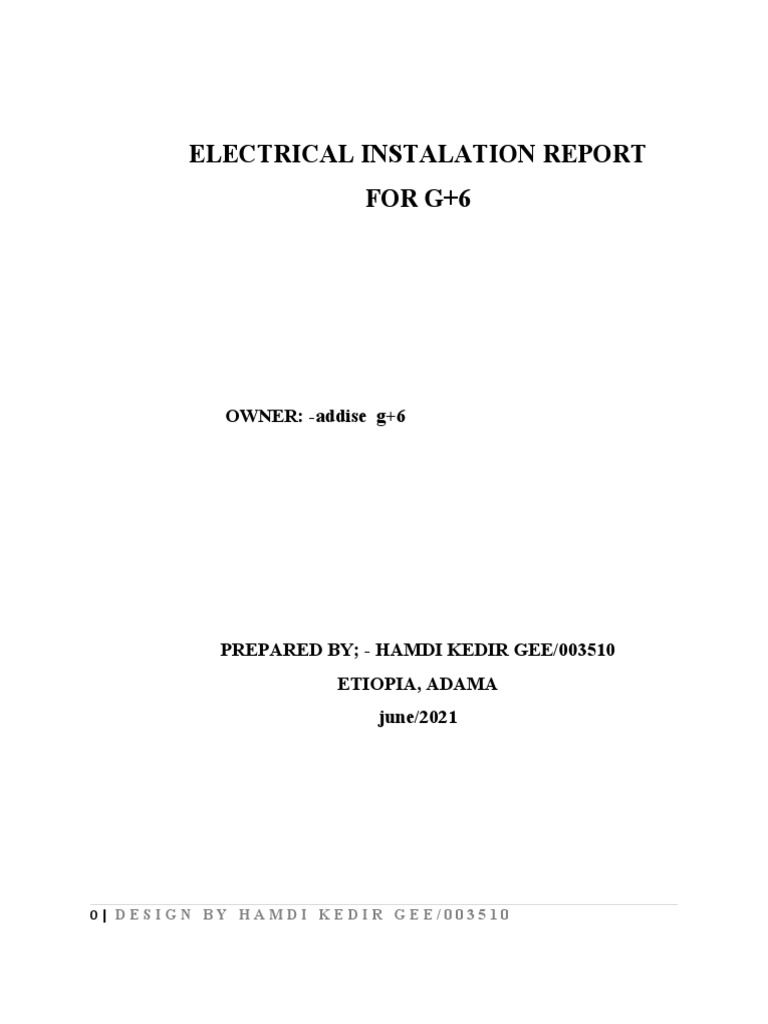 Electrical Instalation Report For G+6 | PDF | Ac Power Plugs And ...