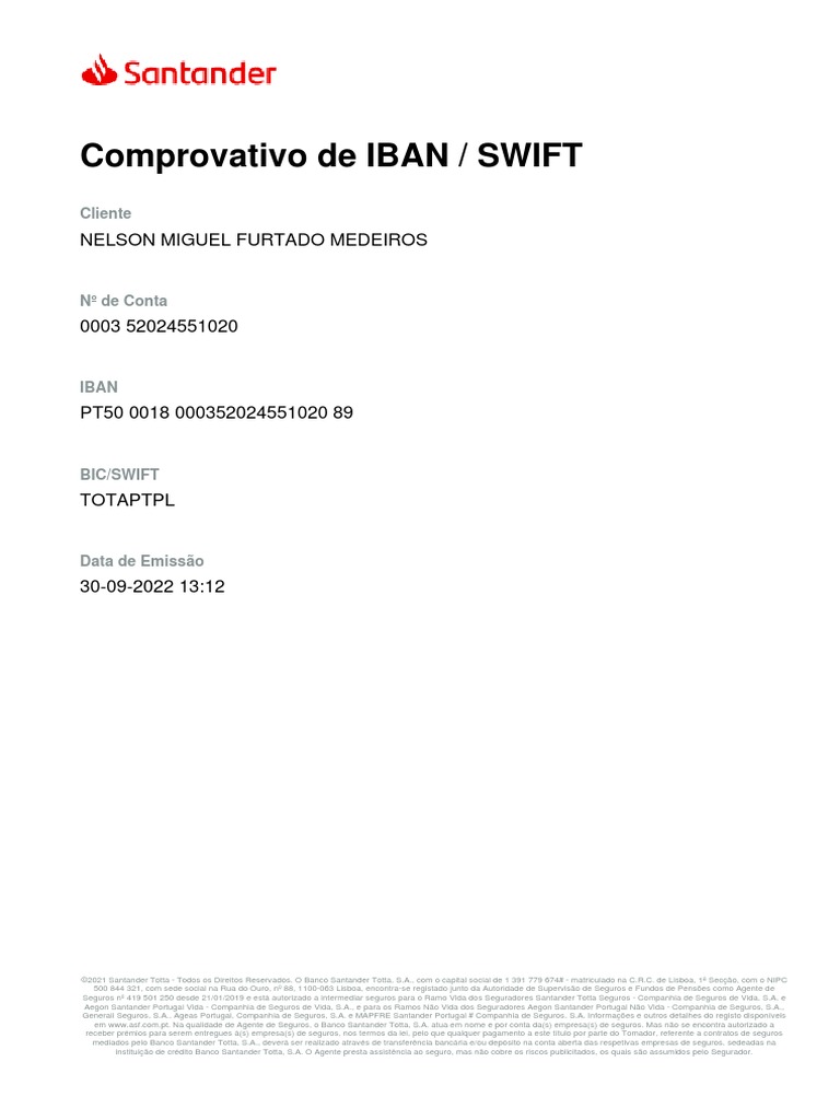 Comprovativo Iban Conjunta - Totta | PDF