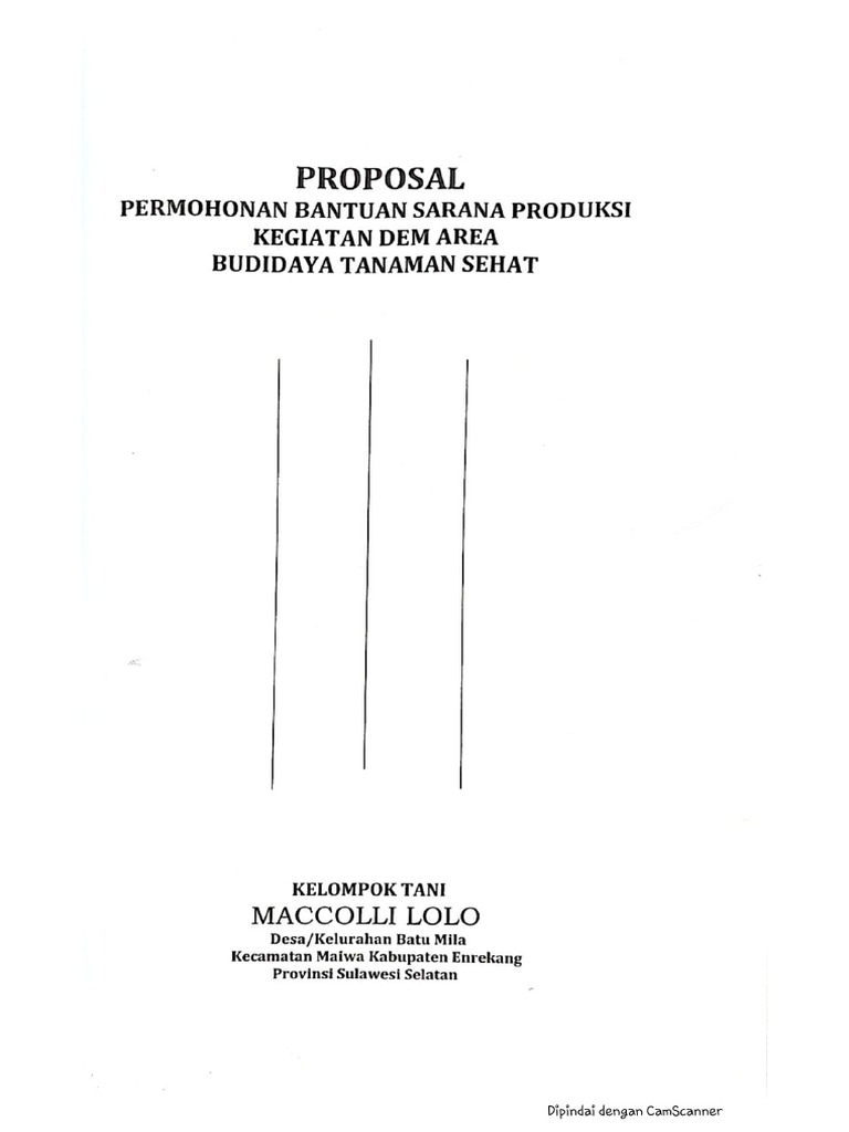 Proposal KT. Maccolli Lolo Ds. Batu Mila | PDF