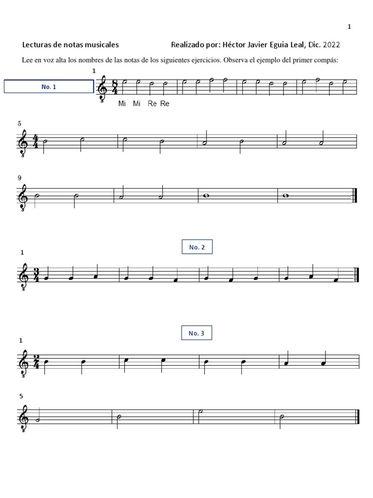 Lectura de Notas Musicales | PDF