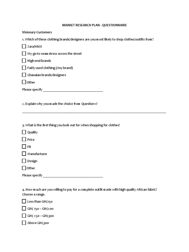 Market Research Plan | Download Free PDF | Retail | Brand