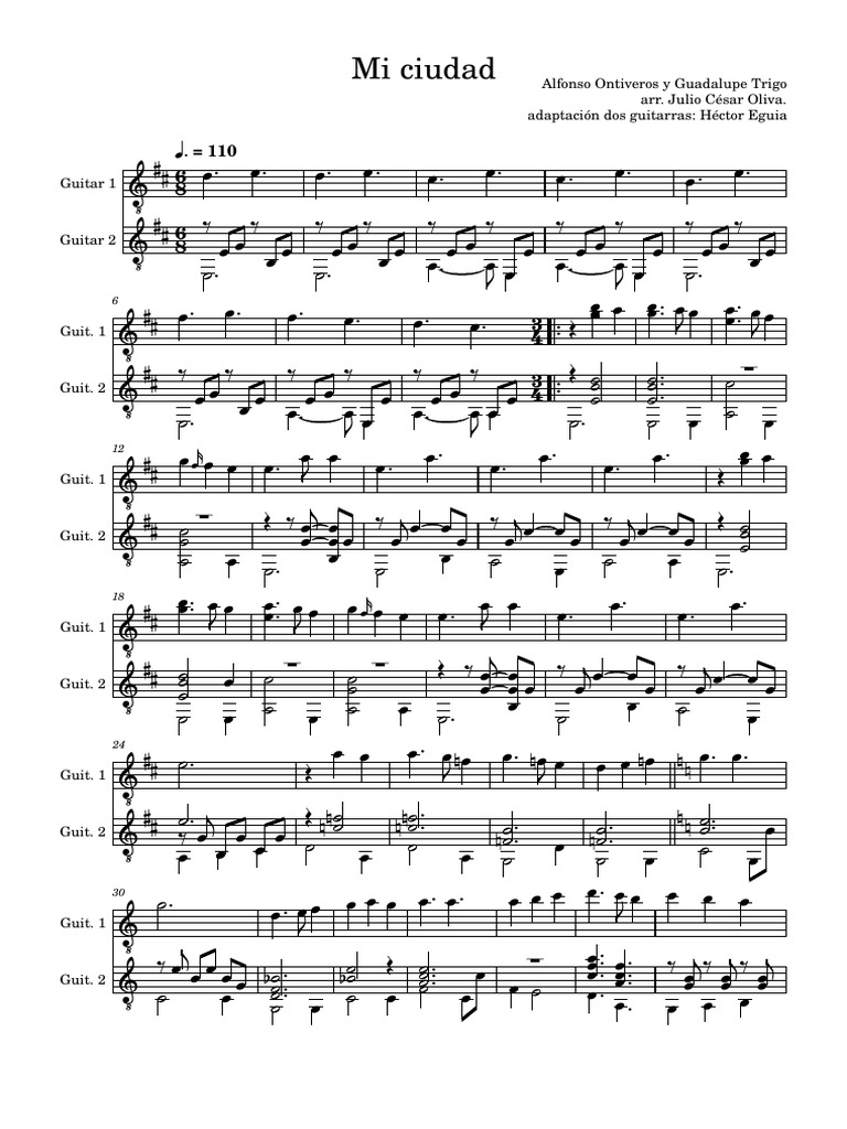 Dúo de Guitarras: Mi Ciudad | PDF