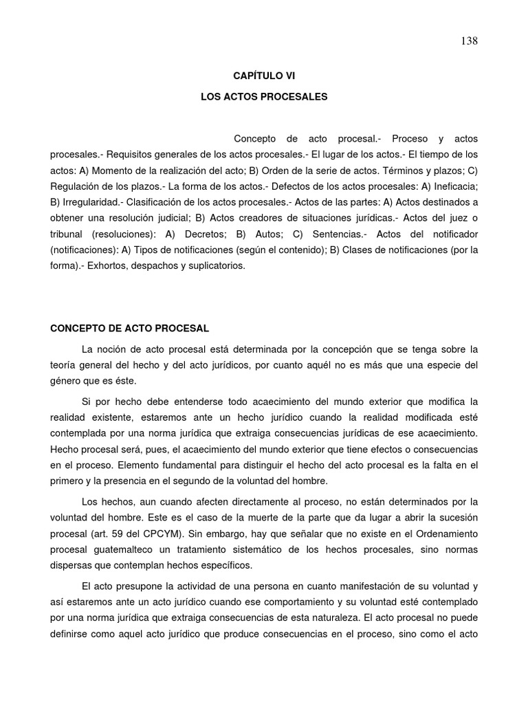 Actos Procesales: Conceptos y Requisitos | PDF | Ley procesal ...